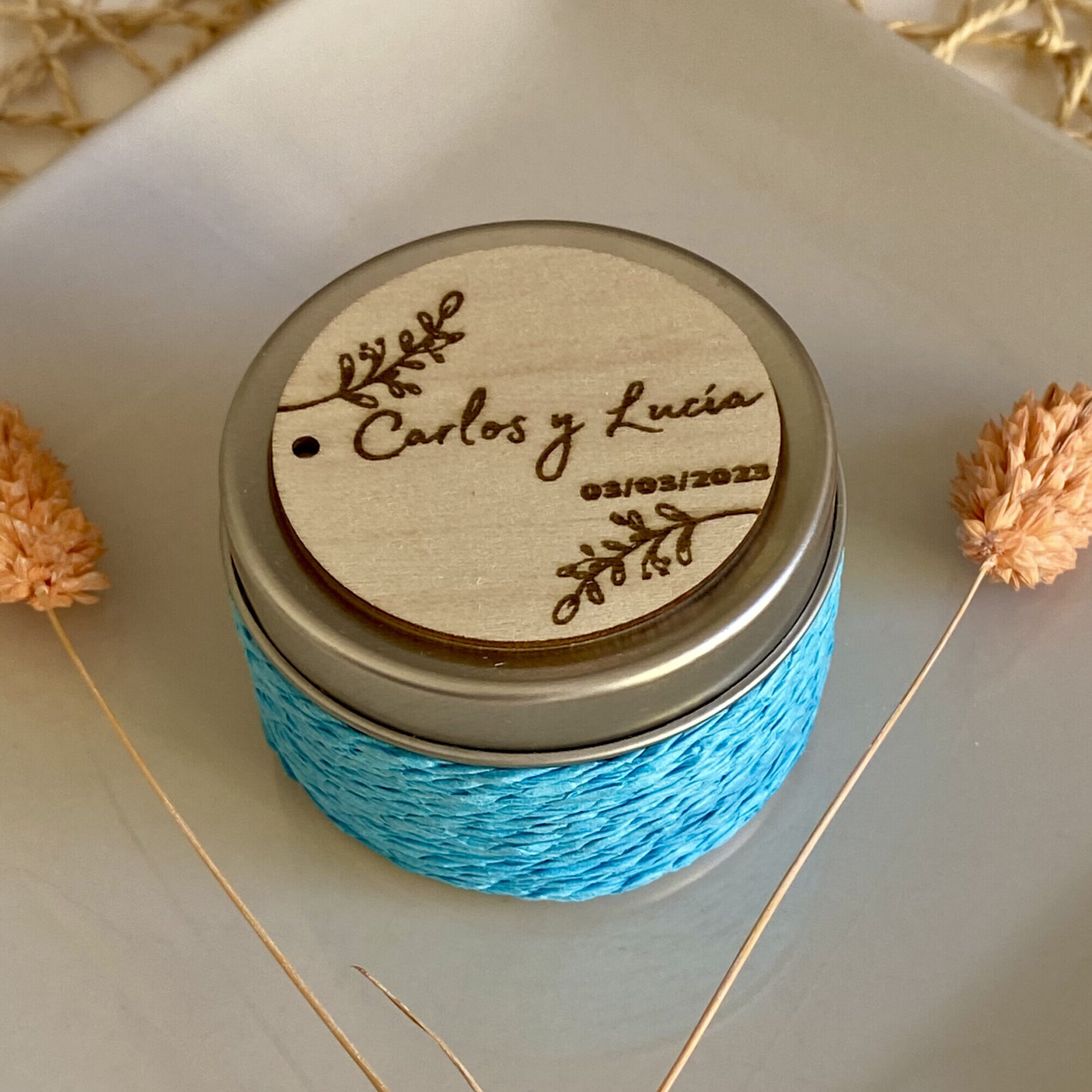 Vela aromática con recordatorio de madera – Ideas Para Recordar